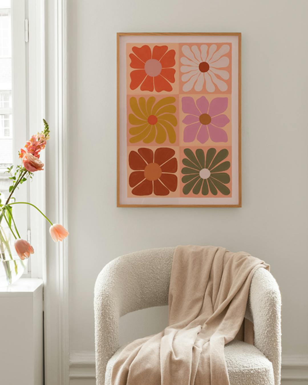 Flower Grid Print Print