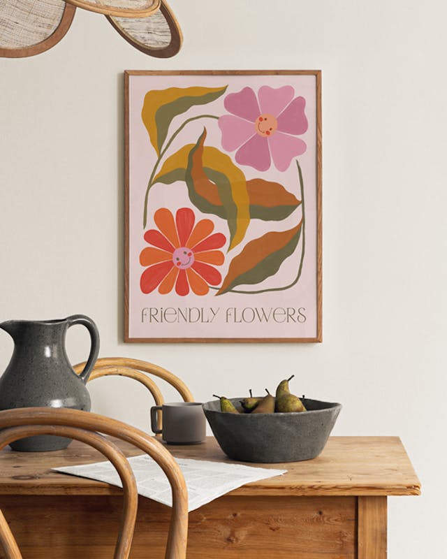 Friendly Flowers Poster Affiche