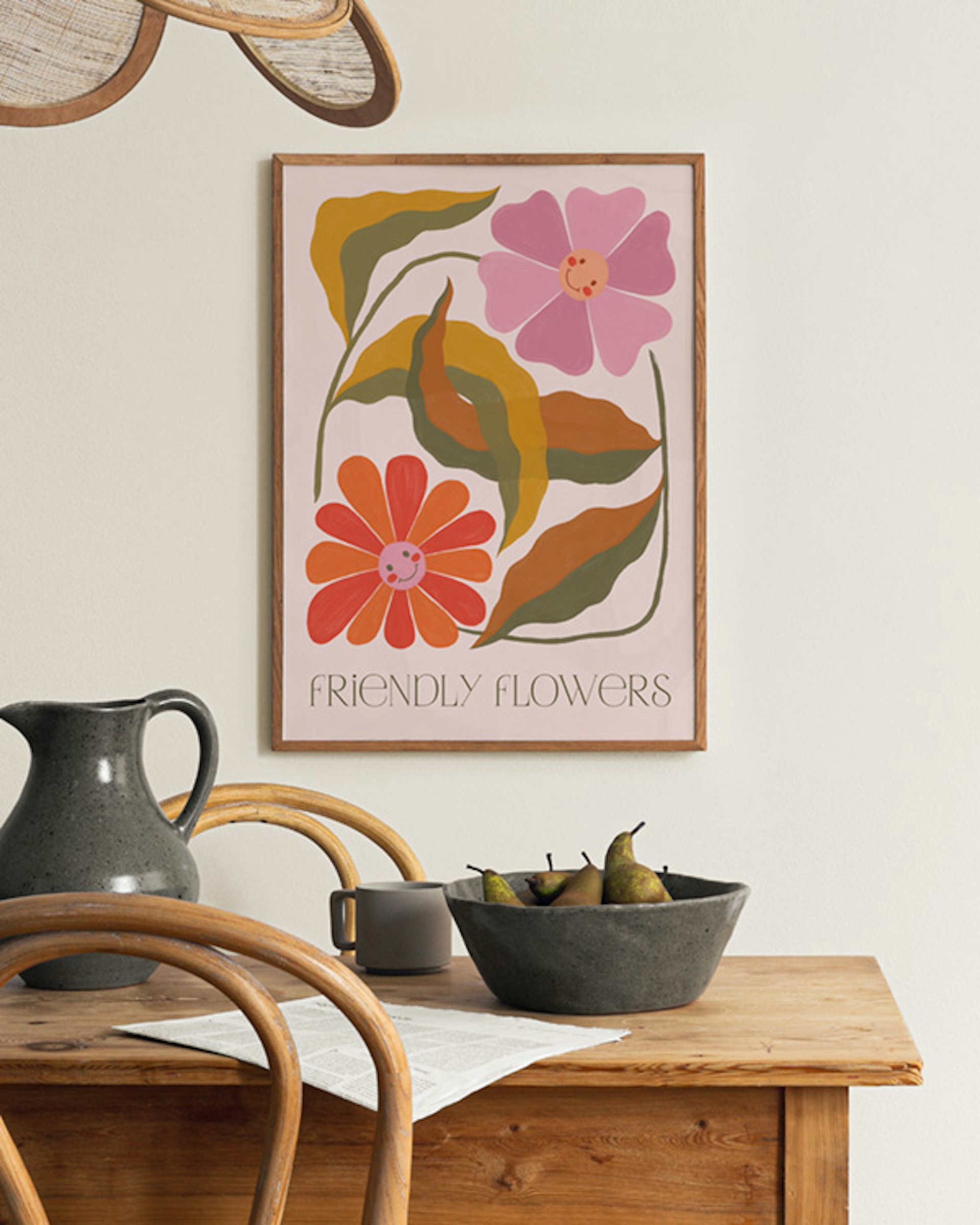 Friendly Flowers Poster Affiche