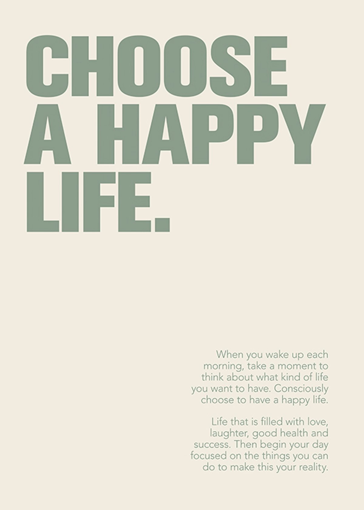 Choose a Happy Life Poster