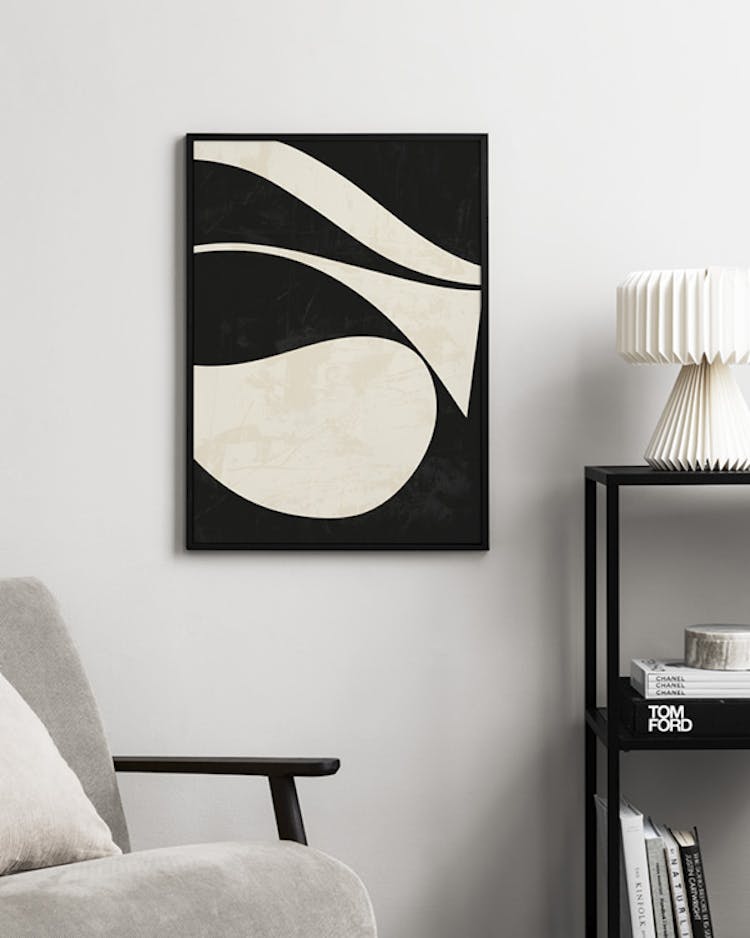 Black and Beige Centerpiece No1 Poster