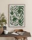Green Botanical on Linen Print