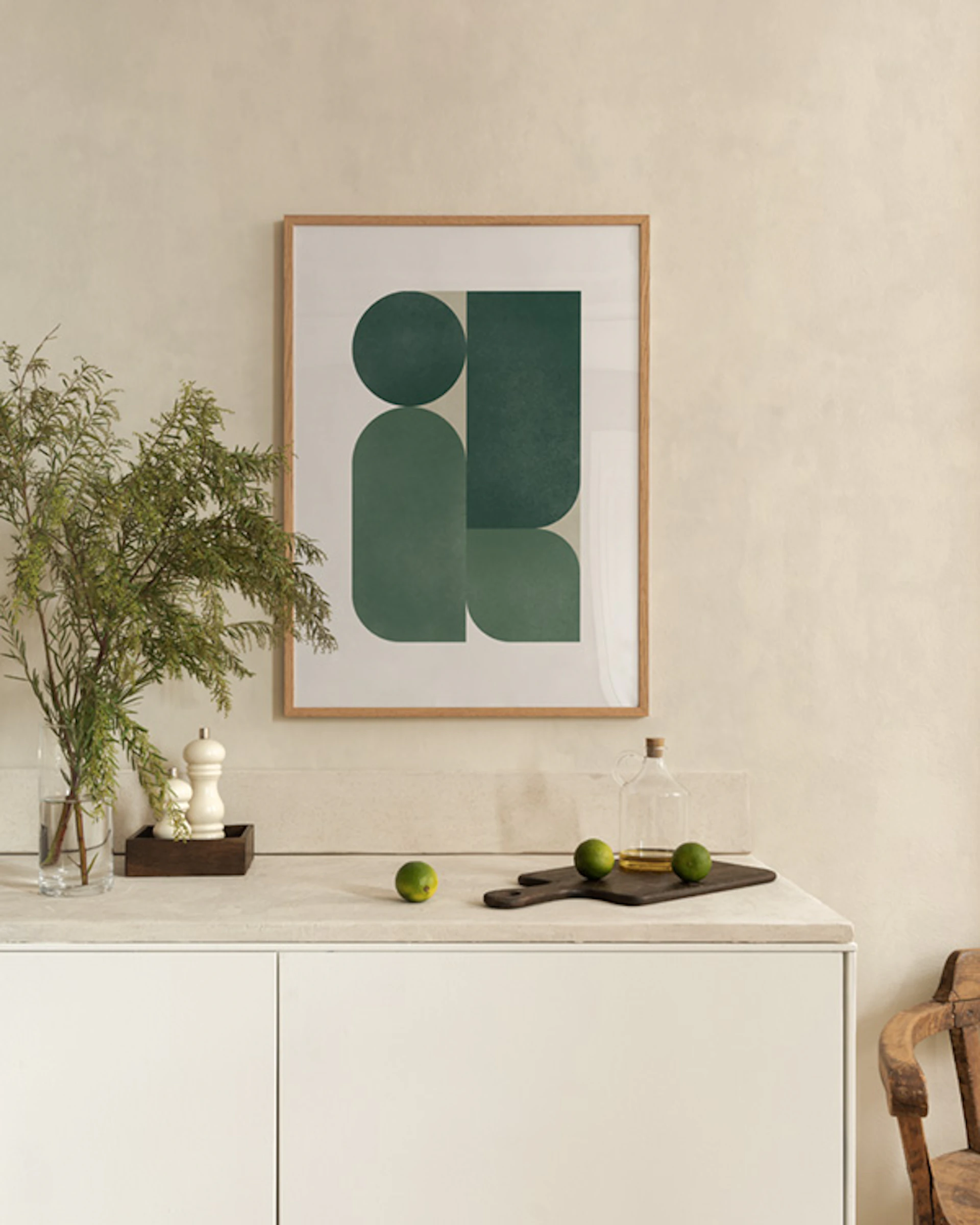 Green Graphic Shapes Poster