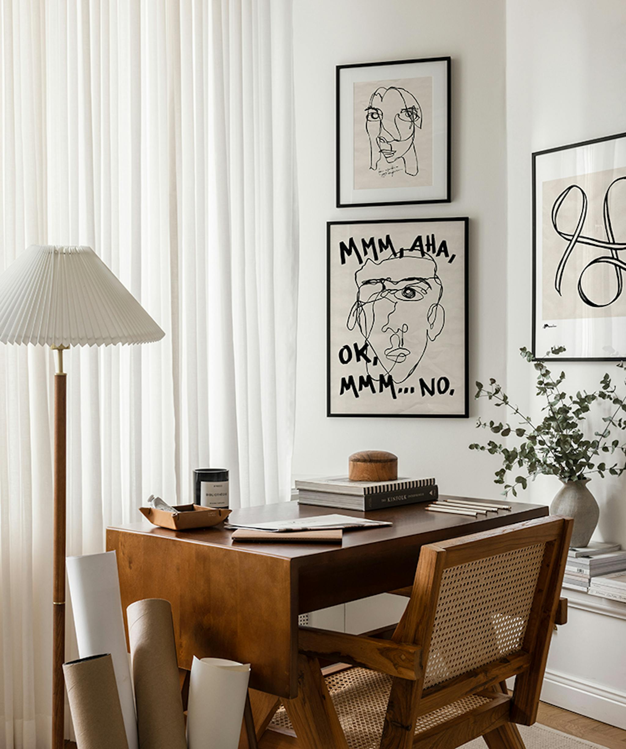 Sketched Lines gallery wall