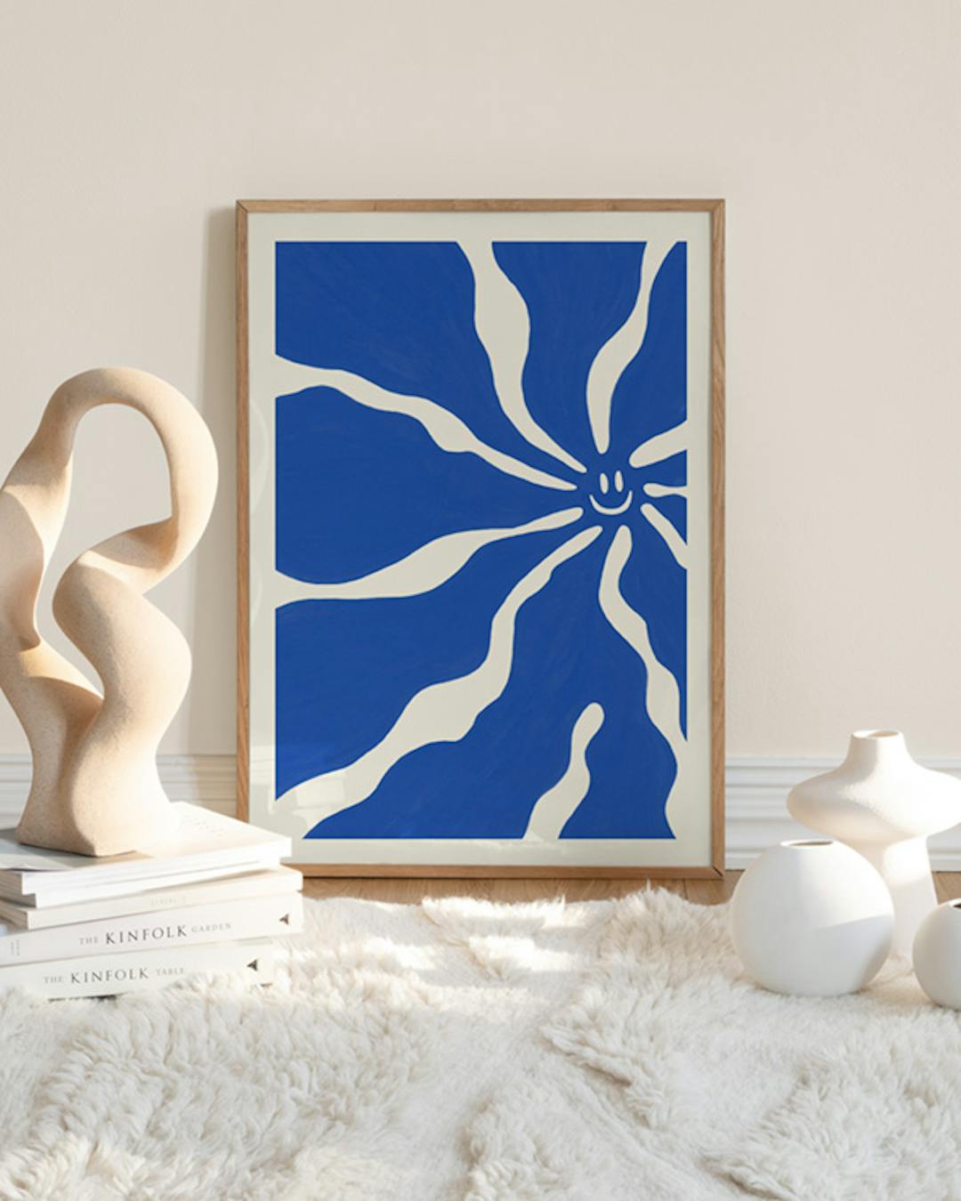 Happy Blue Flower Poster