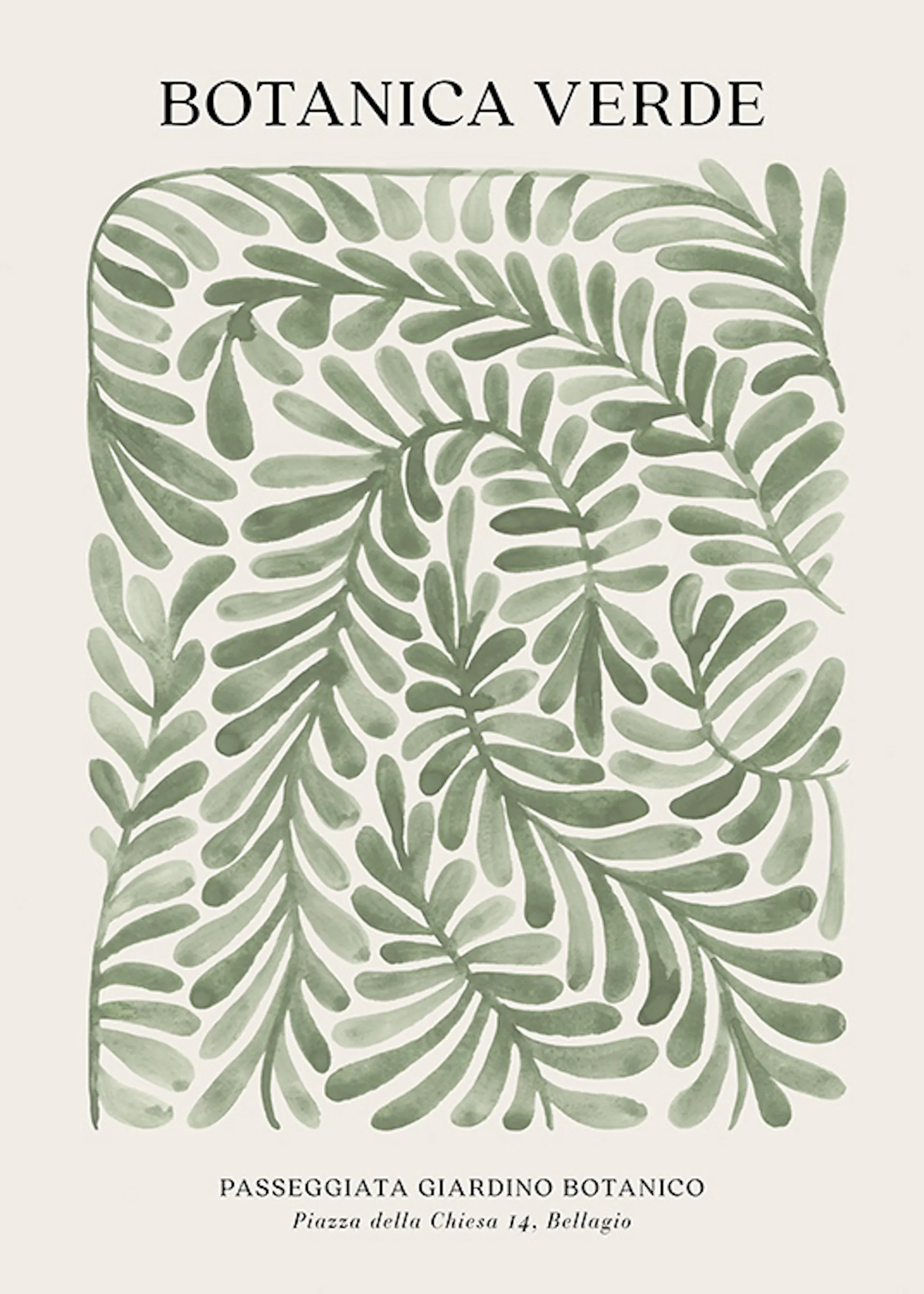 Green Botanical on Linen Poster