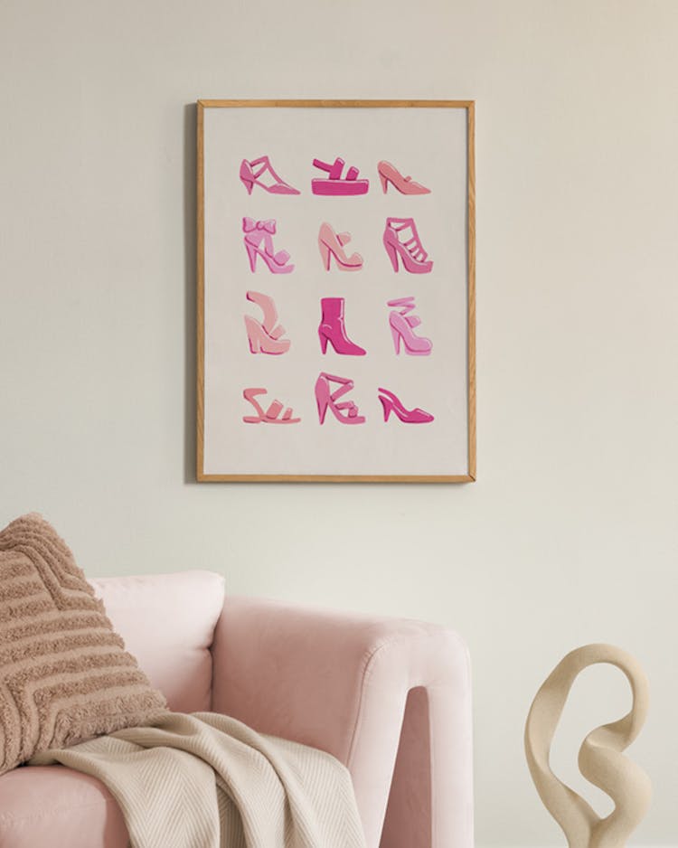 Pink Shoe Collection Affiche