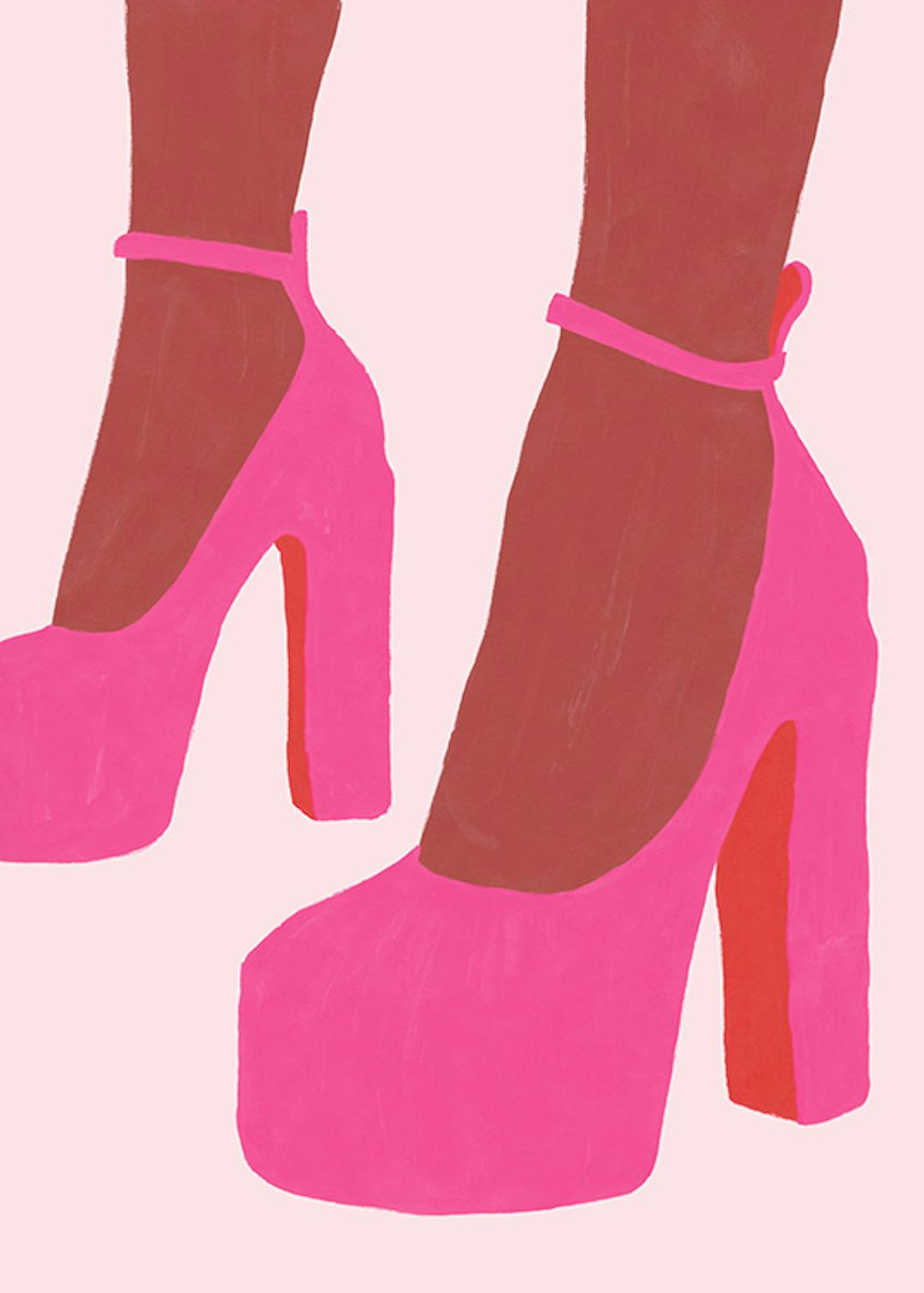 Pink High Heels Poster