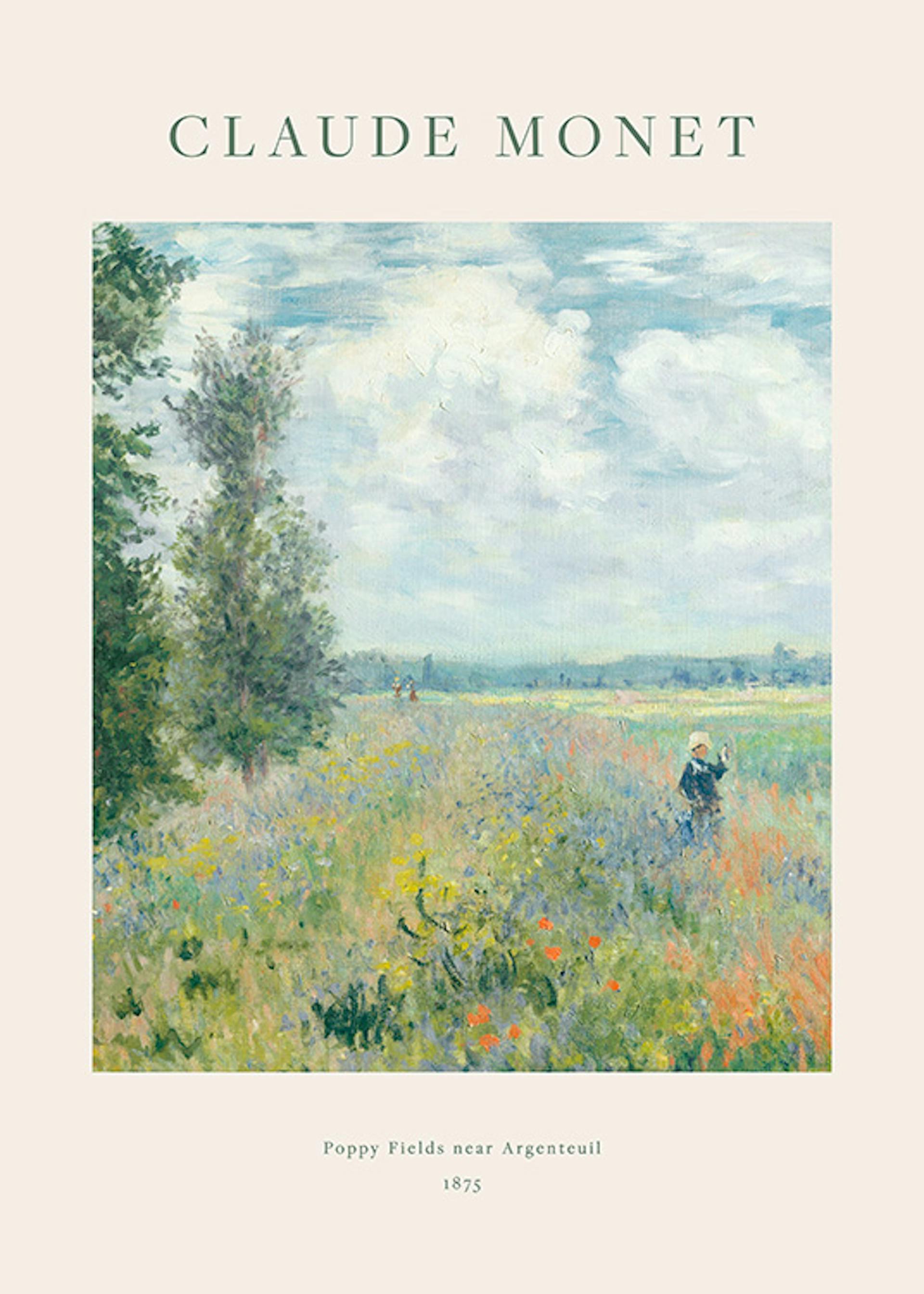 Monet - Poppy Fields near Argenteuil Affiche