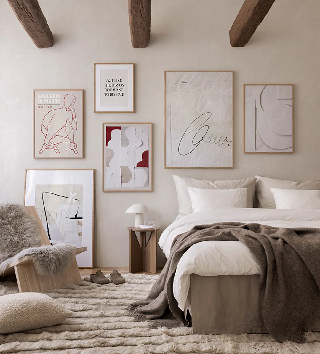 Bedroom inspiration | Posters and art prints in picture walls and collages