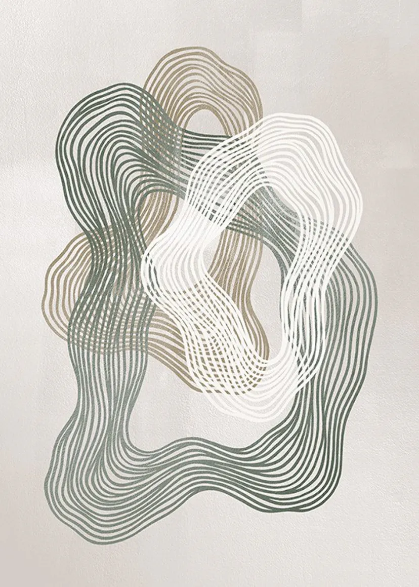 Abstract Green Lines Poster