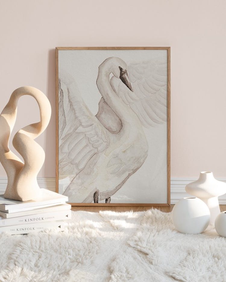 Watercolor Swan Poster