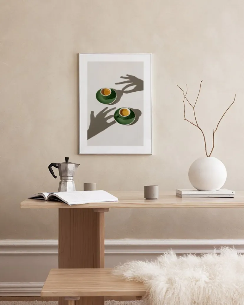 Green Coffee Cups Poster