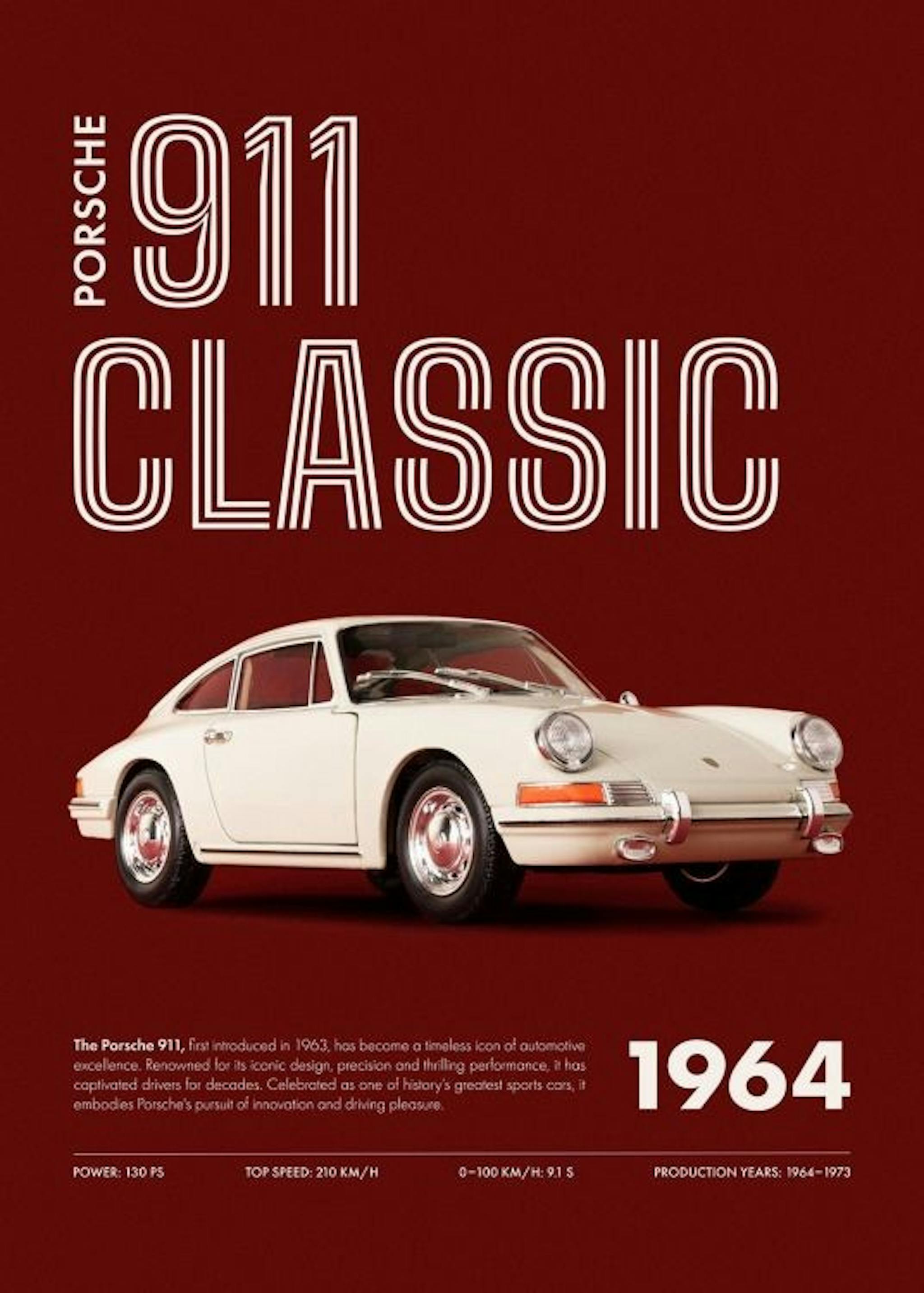 911 Classic Red Poster
