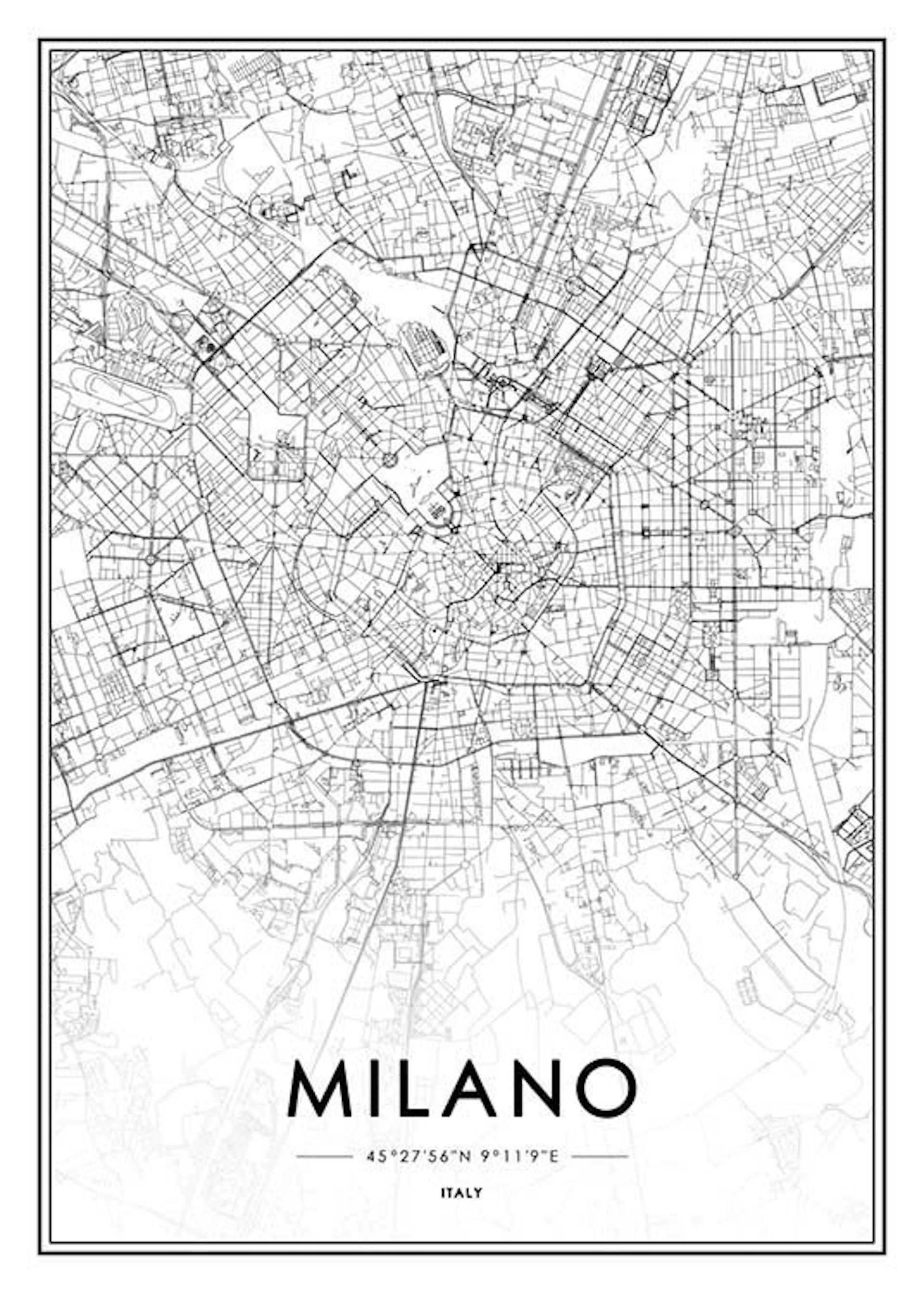 Milano Map Poster