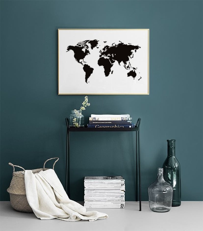 World map poster black and white | Posters with maps – desenio.co.uk