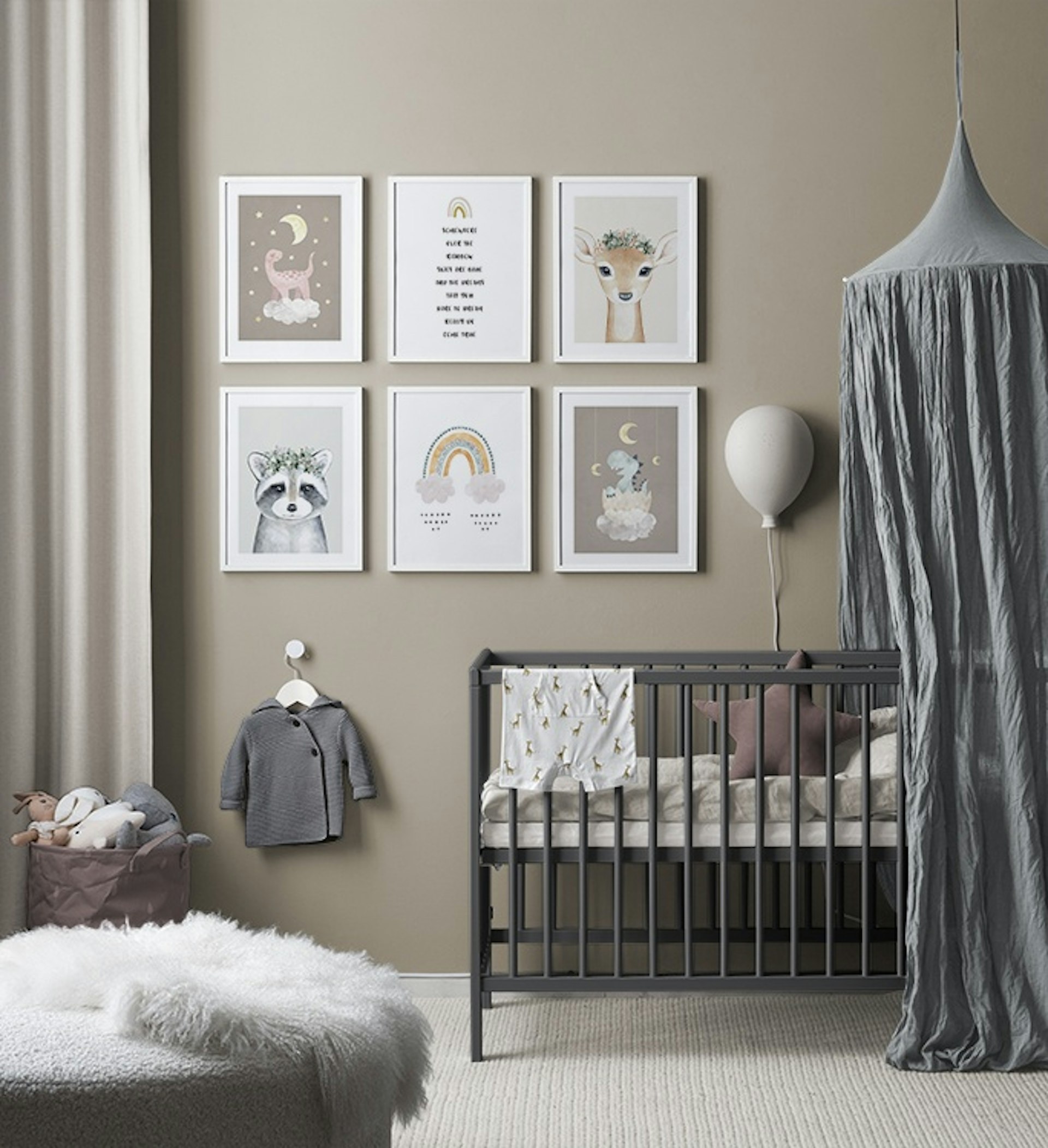 Inred med tavlor i barnrummet | Snygg inredning med tavelvägg i barnrum