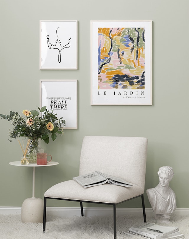 Kandinsky - Upward Poster - Grönt abstrakt ansikte - desenio.se