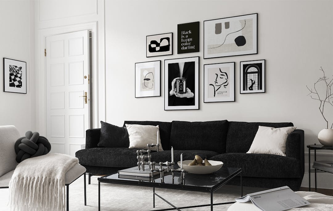Black and white decor ideas | Gallery walls | Desenio.co.uk