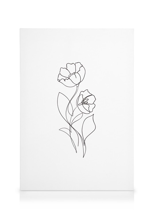 Flower Lines No1 Tableau sur toile - Fleur simple - Desenio.fr