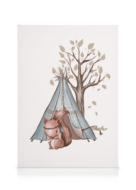 My Secret Place Canvas print - Getekende eekhoorn - Desenio.nl