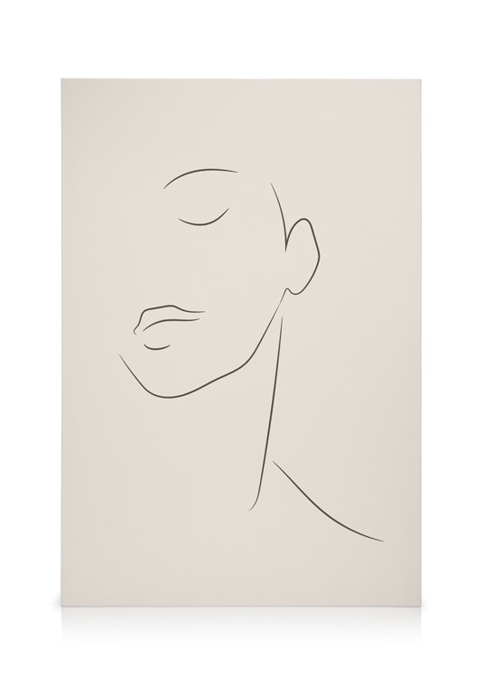 Simple Lines No2 Canvas print - Line art gezicht - Desenio.nl