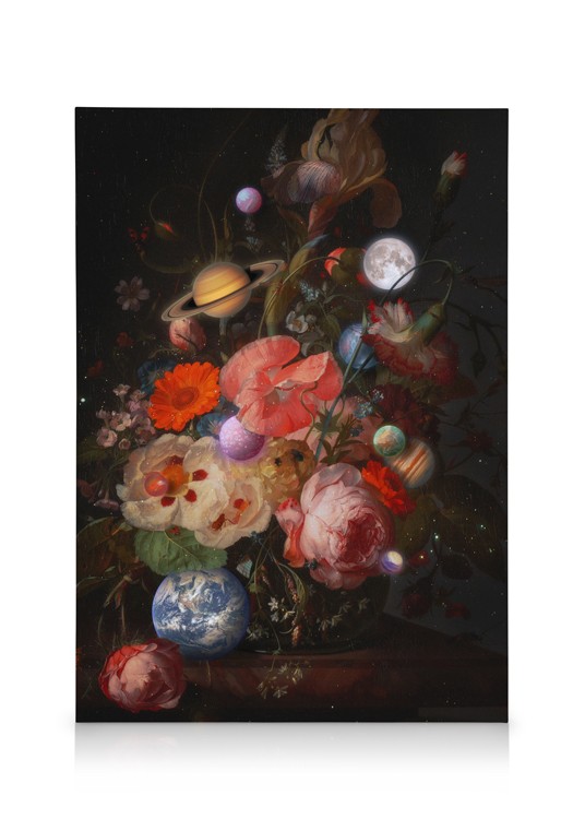 Bouquet Of Planets Tableau sur toile - Planètes et fleurs - desenio.fr