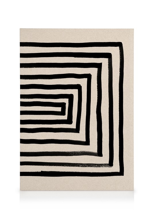 Japanese Ink No1 Tableau sur toile - Rectangle de lignes - Desenio.fr