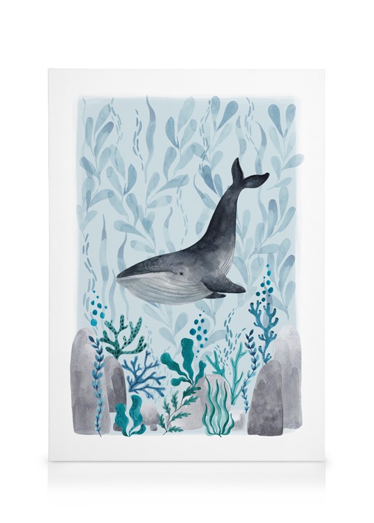 Ocean Whale Lærred - Hval i havet - desenio.dk
