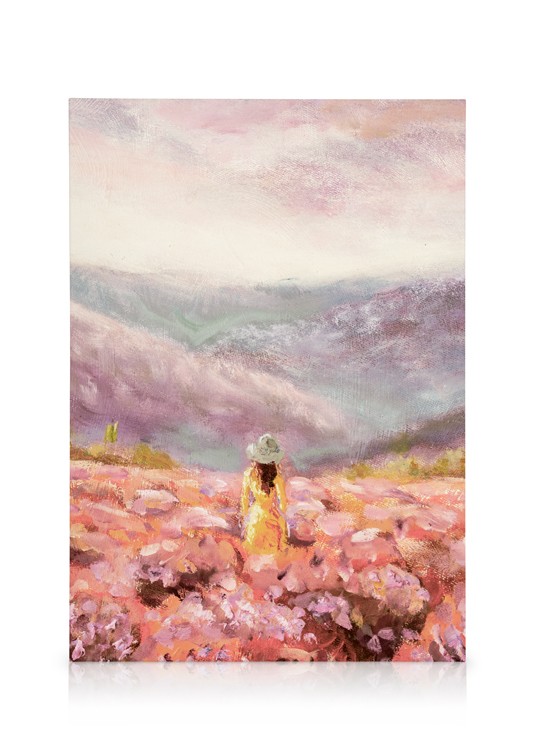 Champ De Fleurs Canvas print - Roze bloemenveld - desenio.nl