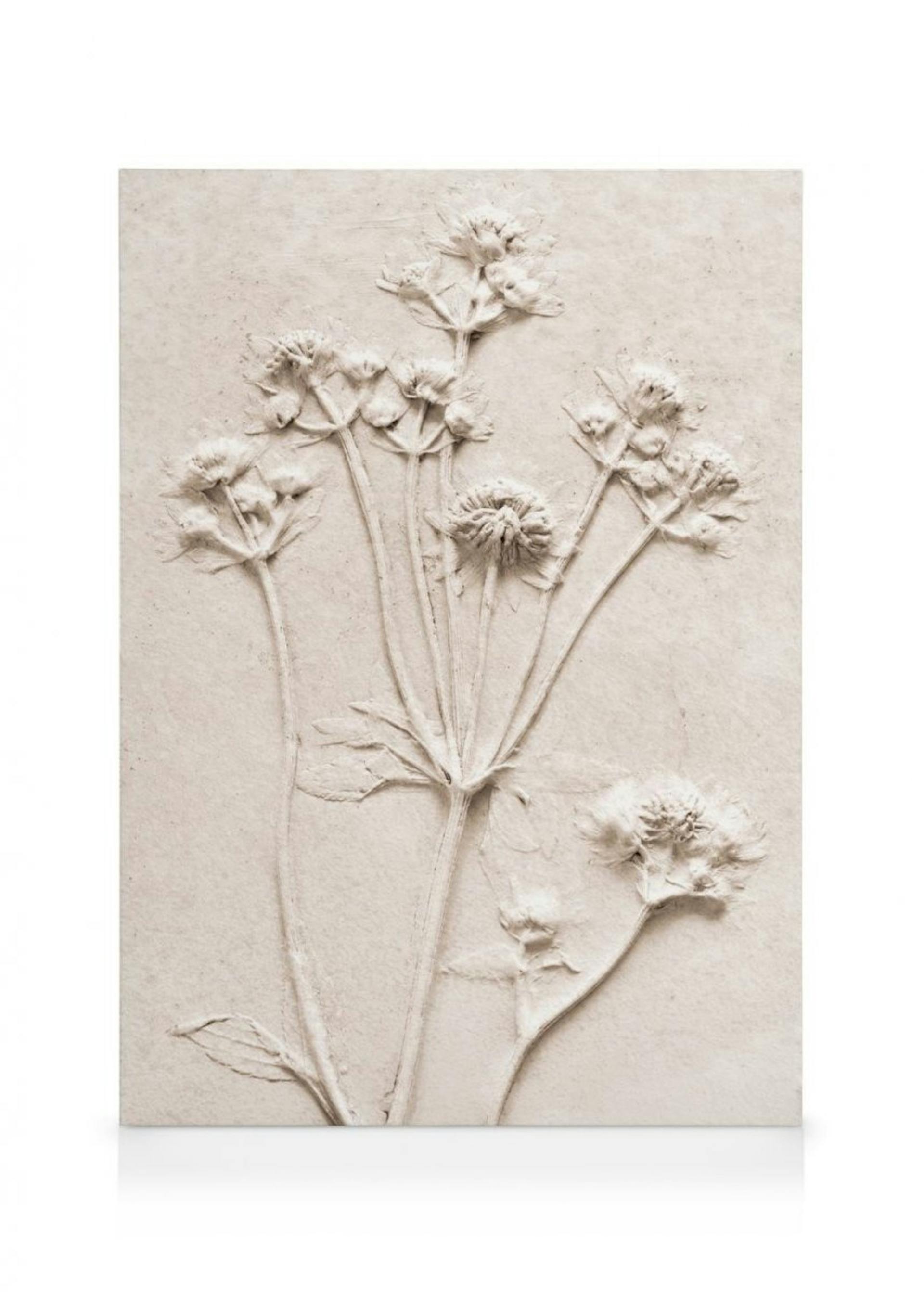 Relief Flowers No1 Canvas - Beige flowers - desenio.co.uk