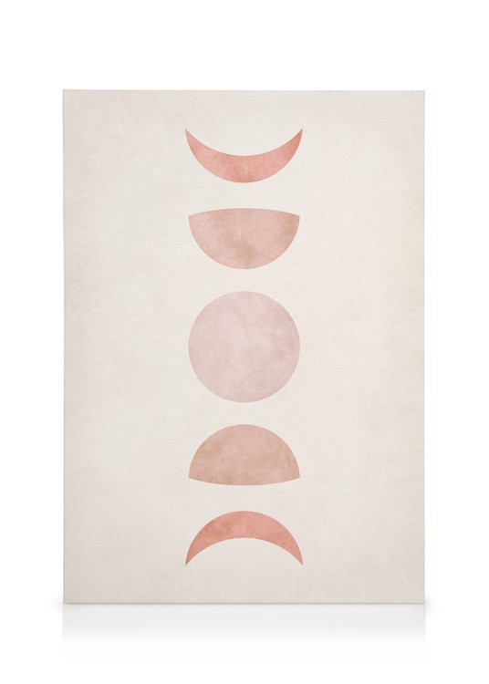 Pink Moon Phase Tableau sur toile - Lunes graphiques roses - Desenio.ca