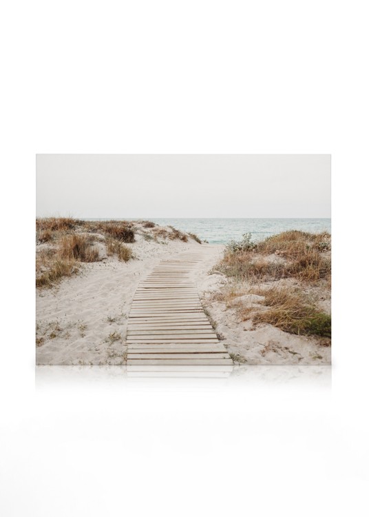 Beach Path Canvas print - Houten loopbrug op het strand - desenio.be
