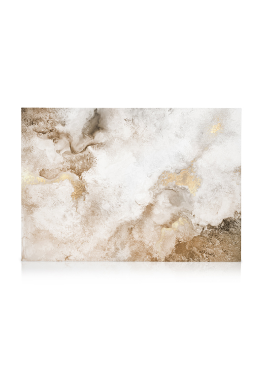 Beige Golden Flow No2 Tableau sur toile - Beige fluide - desenio.fr