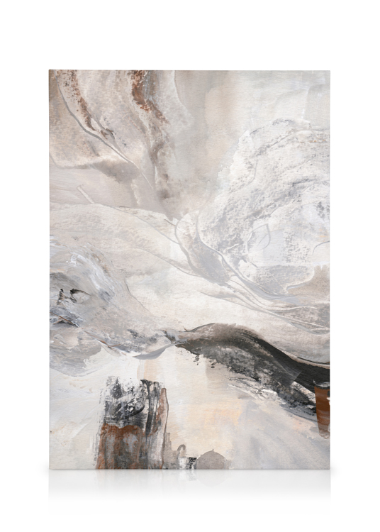 Contemporary Abstract No1 Canvas print - Abstract grijs schilderij ...