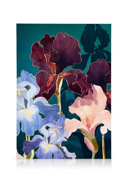 Iris Abstract Tableau sur toile - Iris aux contours dorés - desenio.fr