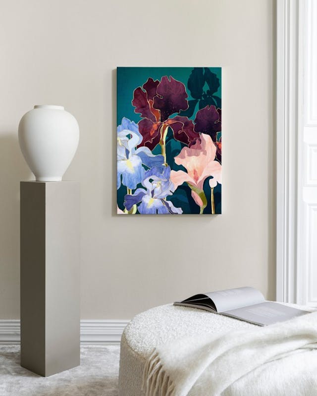 Iris Abstract Tableau sur toile - Iris aux contours dorés - desenio.fr