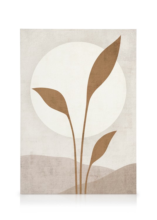 Beige Solar Tableau sur toile - Feuilles beiges - Desenio.ca