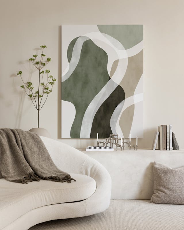 Abstract Green Shapes No1 Canvas print - Groen abstract - desenio.nl