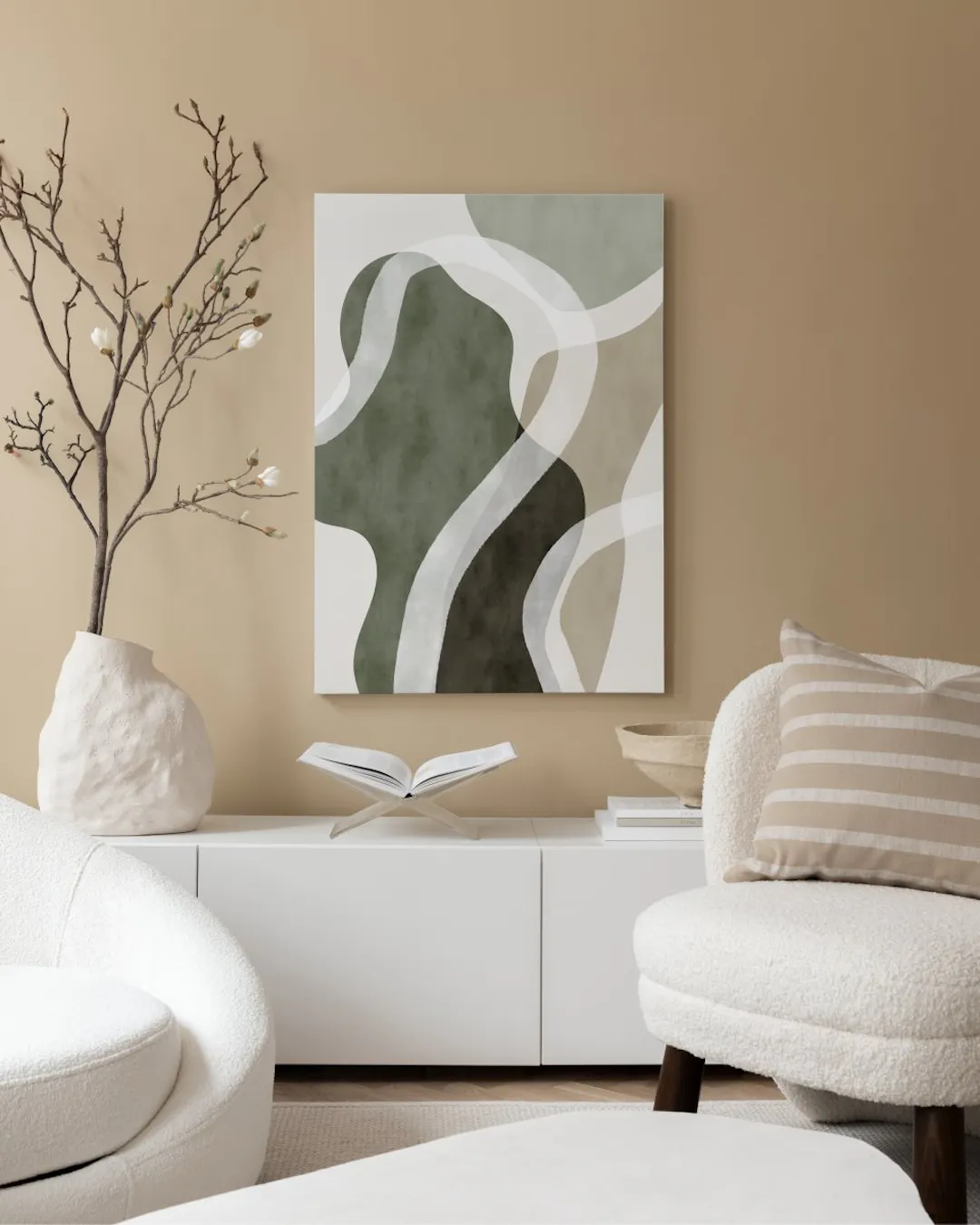 Abstract Green Shapes No1 Tableau sur toile - Vert abstrait - desenio.fr