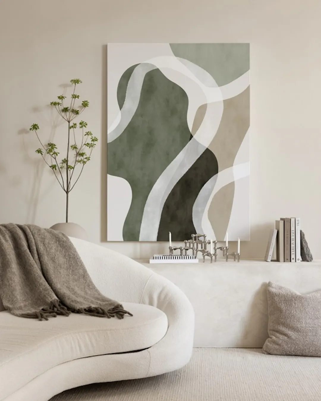 Abstract Green Shapes No1 Tableau sur toile - Vert abstrait - desenio.fr