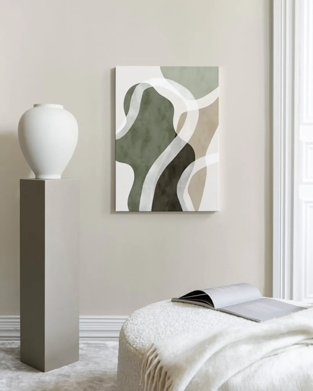 Abstract Green Shapes No1 Tableau sur toile - Vert abstrait - desenio.fr
