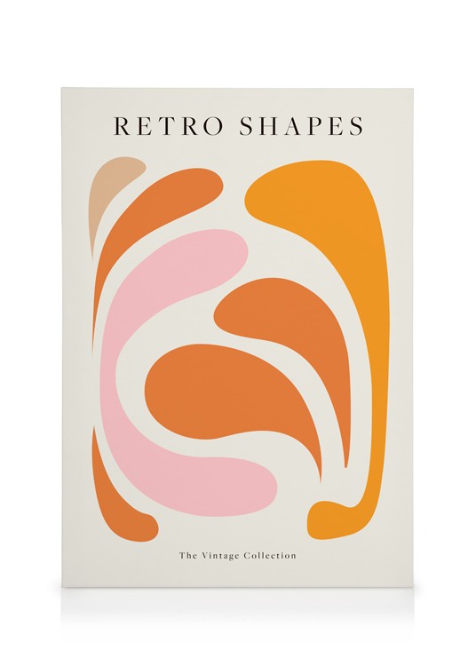 Retro Shapes No1 Canvas print - Oranje en roze - desenio.nl