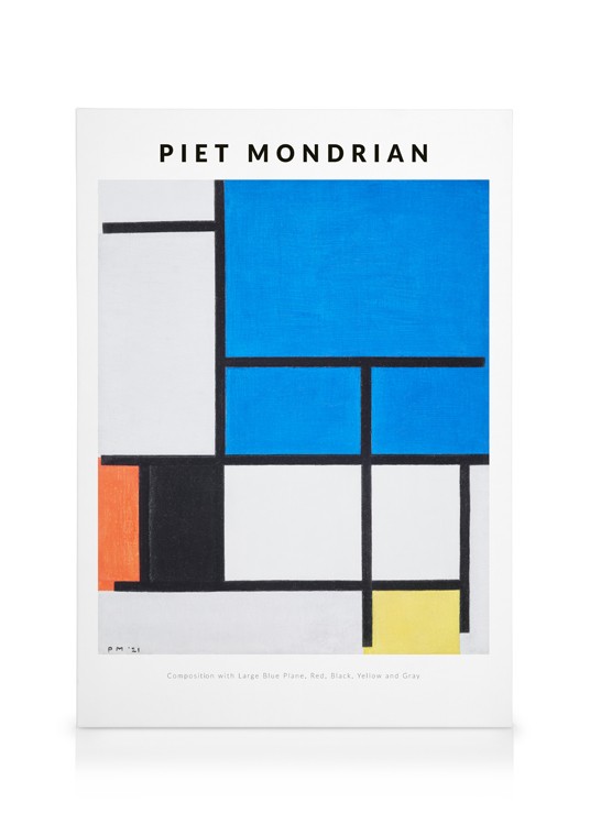 Piet Mondrian - Composition with Large Blue Plane, Red, Black, Yellow ...
