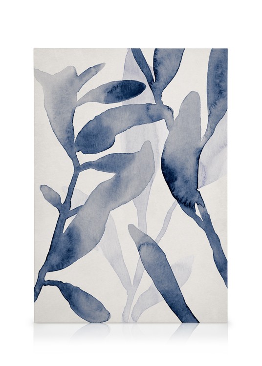 Aquatic Greenery No1 Canvas print - Blauw aquarel natuur - desenio.nl
