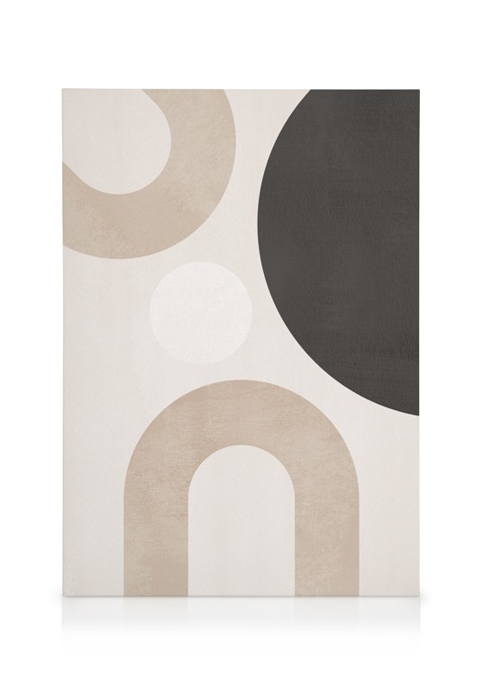 Rustic Curves No2 Tableau sur toile - Formes graphiques sur fond beige ...