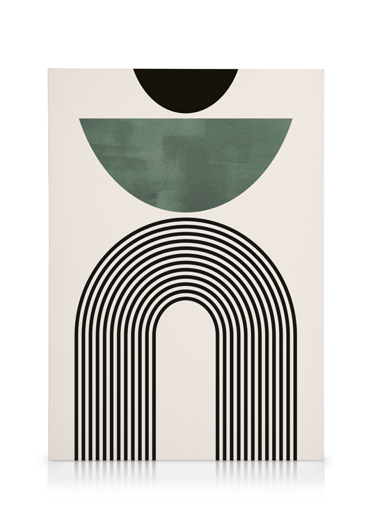 Mid Century Green No2 Canvas print - Vormen in groen en zwart - desenio.nl
