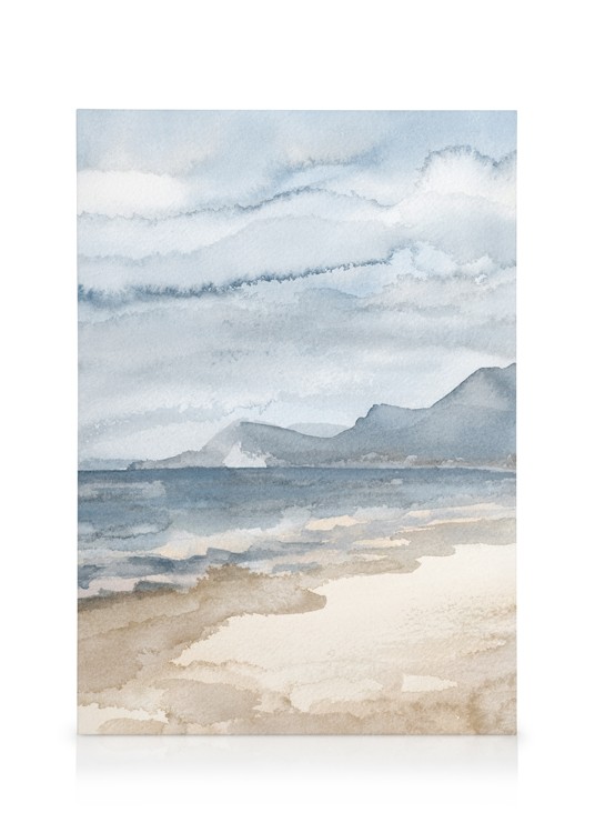Watercolor Seaside Stampa su tela - Acquerello blu mare - desenio.it