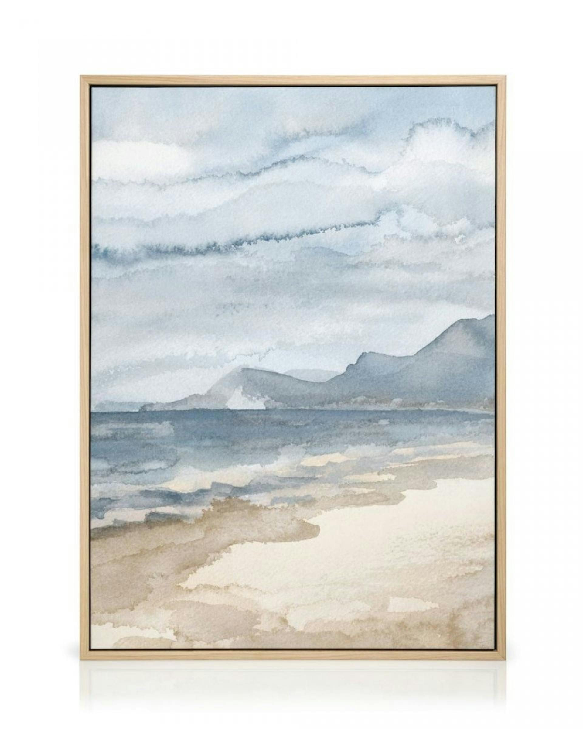 Watercolor Seaside Canvas - Blue watercolor seaside - desenio.com