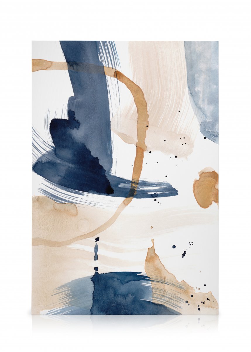 Abstract Blue Brushes No1 Stampa su Tela